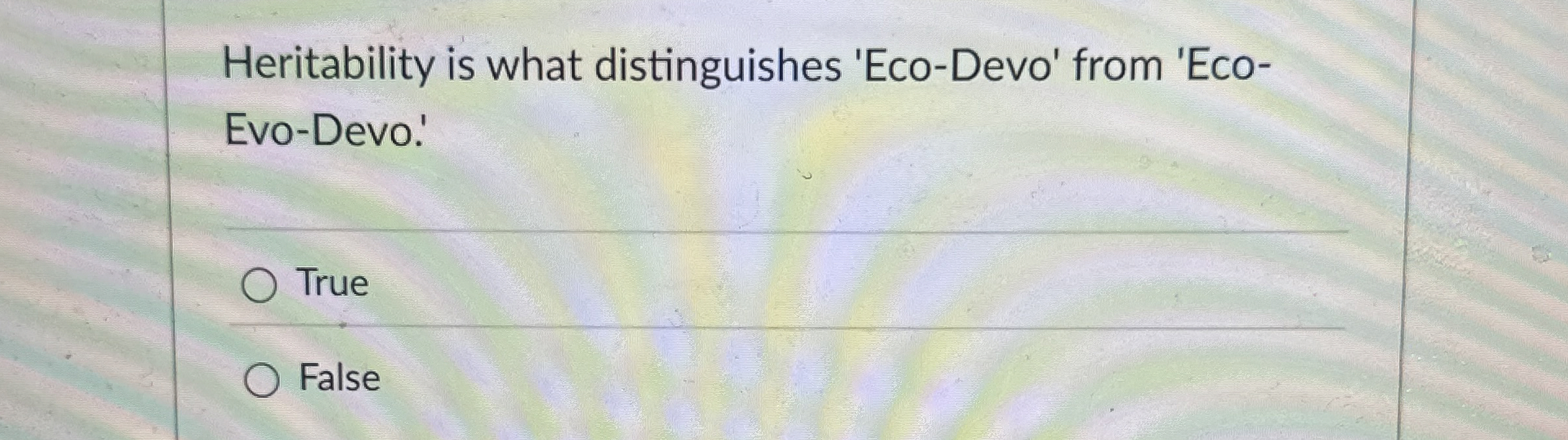 Solved Heritability is what distinguishes 'Eco-Devo' from | Chegg.com