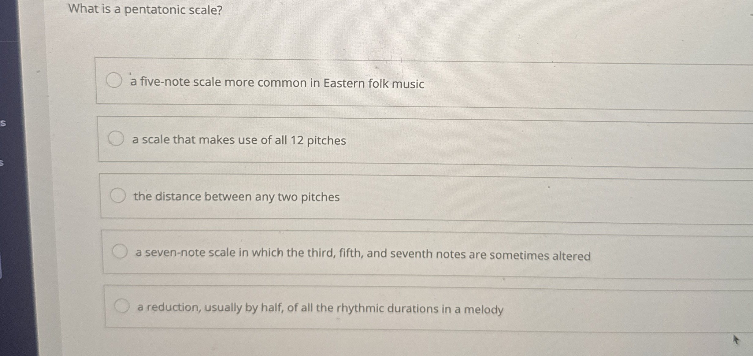 Solved What is a pentatonic scale?a five-note scale more | Chegg.com
