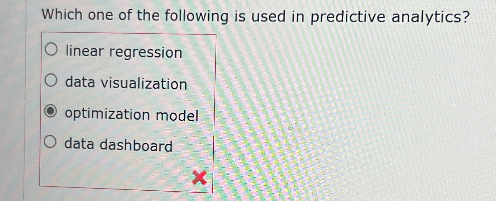 Solved Which one of the following is used in predictive | Chegg.com