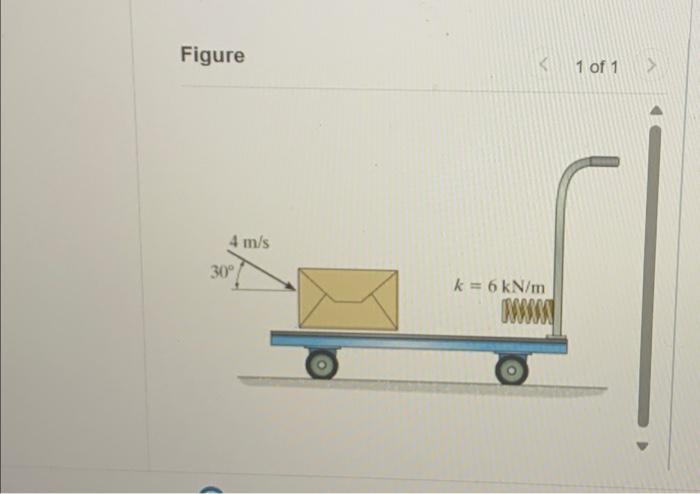 Solved The 44 kg package is thrown with a speed of 4 m/s | Chegg.com