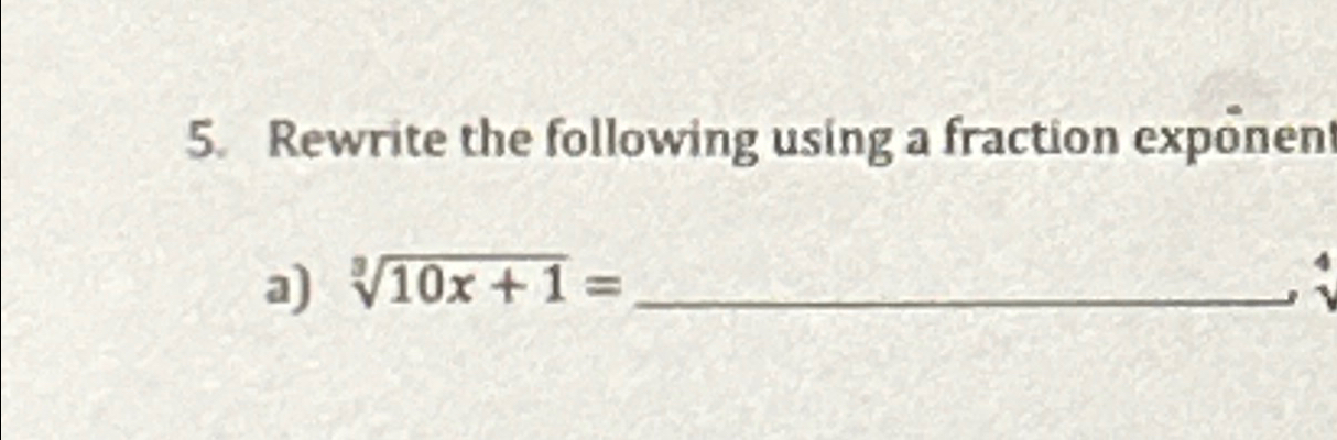Solved Rewrite the following using a fraction | Chegg.com