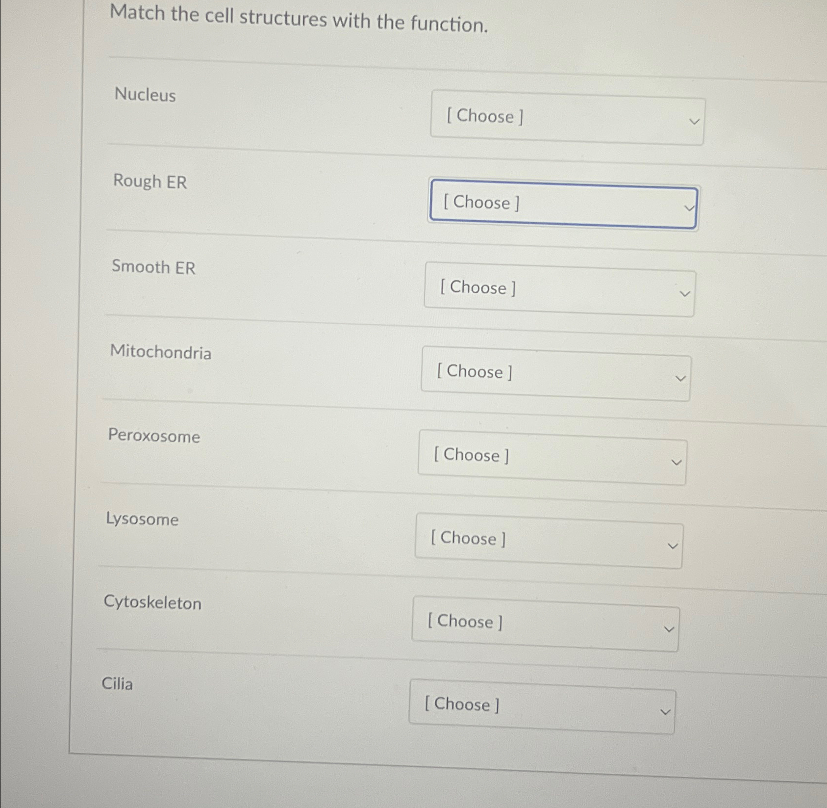 Solved Match the cell structures with the | Chegg.com