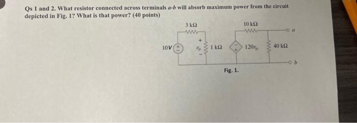 Solved Qs 1 and 2. What resistor connected across terminals | Chegg.com