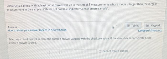 Solved Construct a sample (with at least two different | Chegg.com