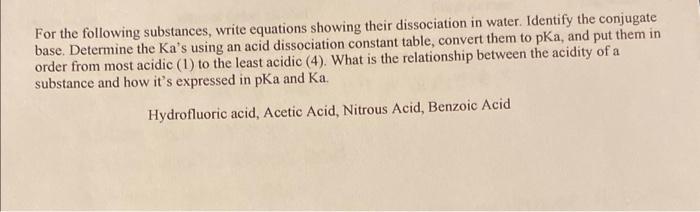 [solved] For The Following Substances Write Equations Sho
