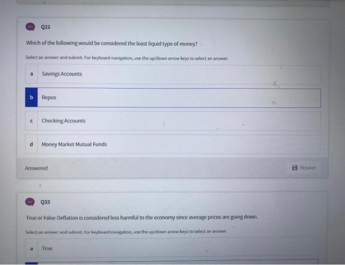 Solved Q33 True or False-Deflation is considered less | Chegg.com