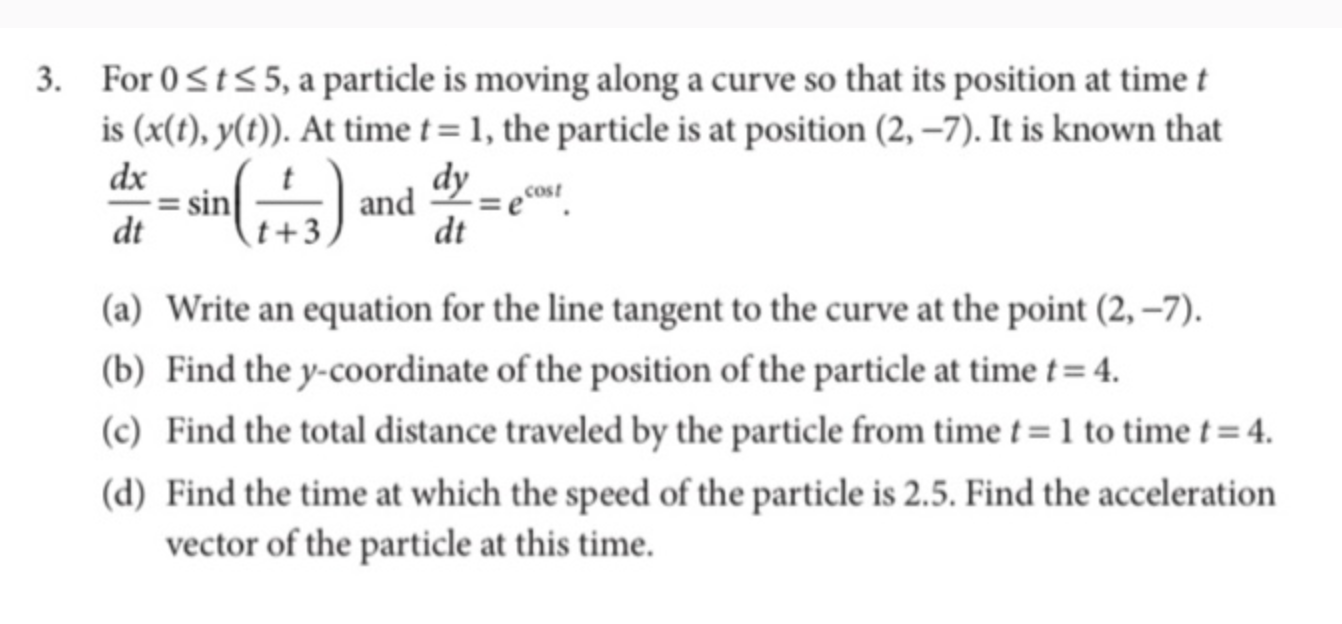 Solved For 0≤t≤5, ﻿a particle is moving along a curve so | Chegg.com