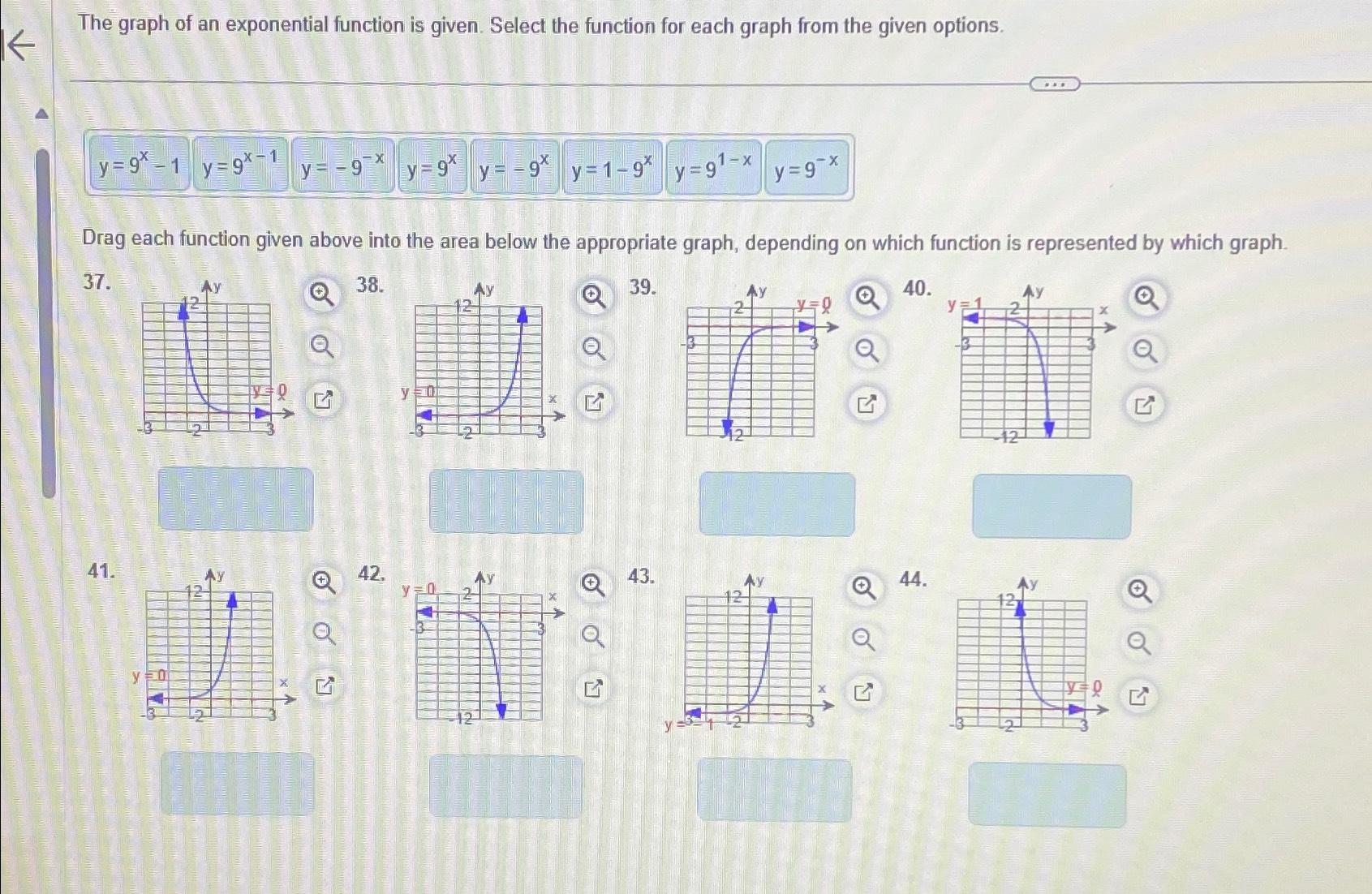 Solved The graph of an exponential function is given. Select | Chegg.com