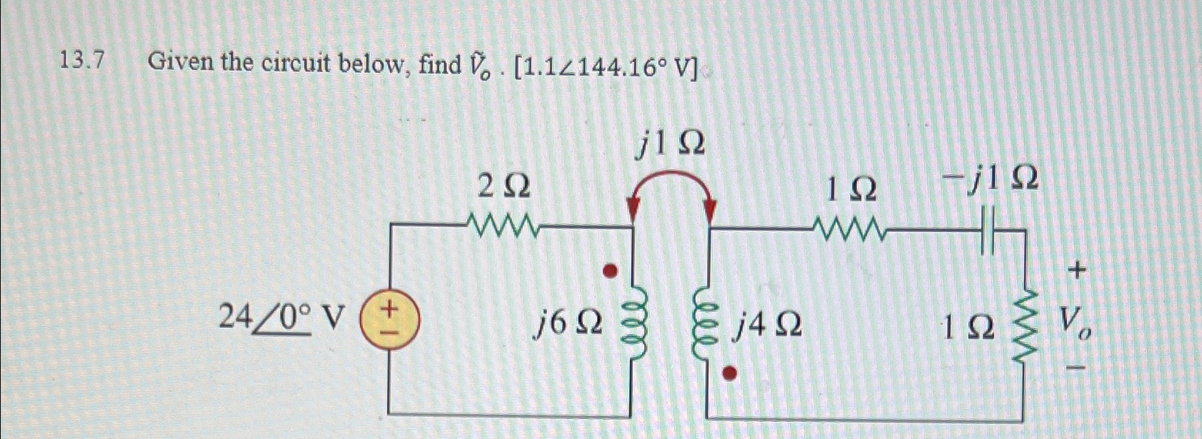 Solved 13.7 ﻿Given the circuit below, find | Chegg.com