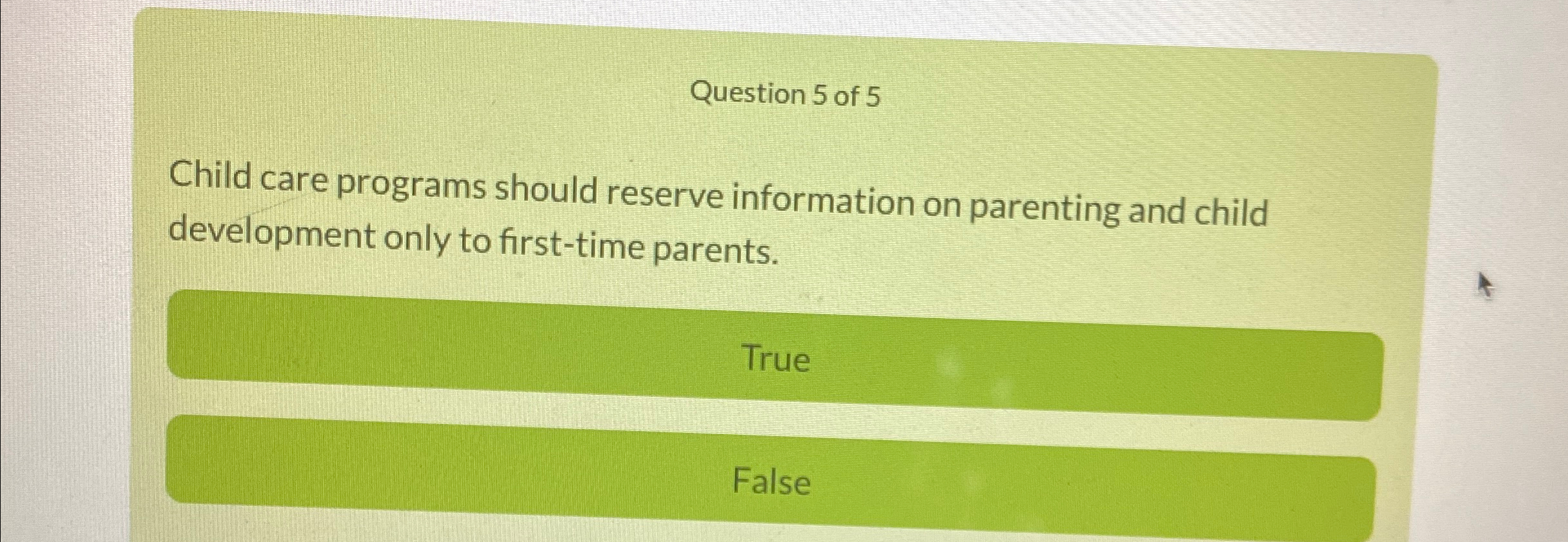 Solved Question 5 of 5Child care programs should reserve | Chegg.com Solved Question 5 of 5Child care programs should reserve | Chegg.com