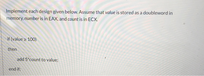 Solved Implement Each Design Given Below Assume That Value 
