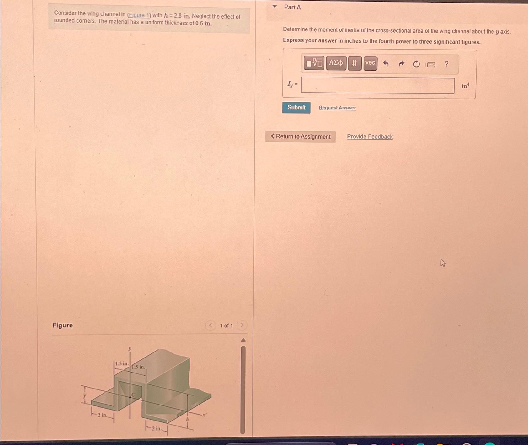 Solved Part AConsider the wing channel in (Figure 1) ﻿with | Chegg.com