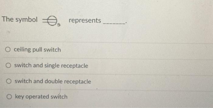 Solved The symbol represents ceiling pull switch switch and | Chegg.com