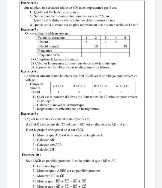 Solved Exercice 6: Sur un plan, une distance réelle de 600 m | Chegg.com