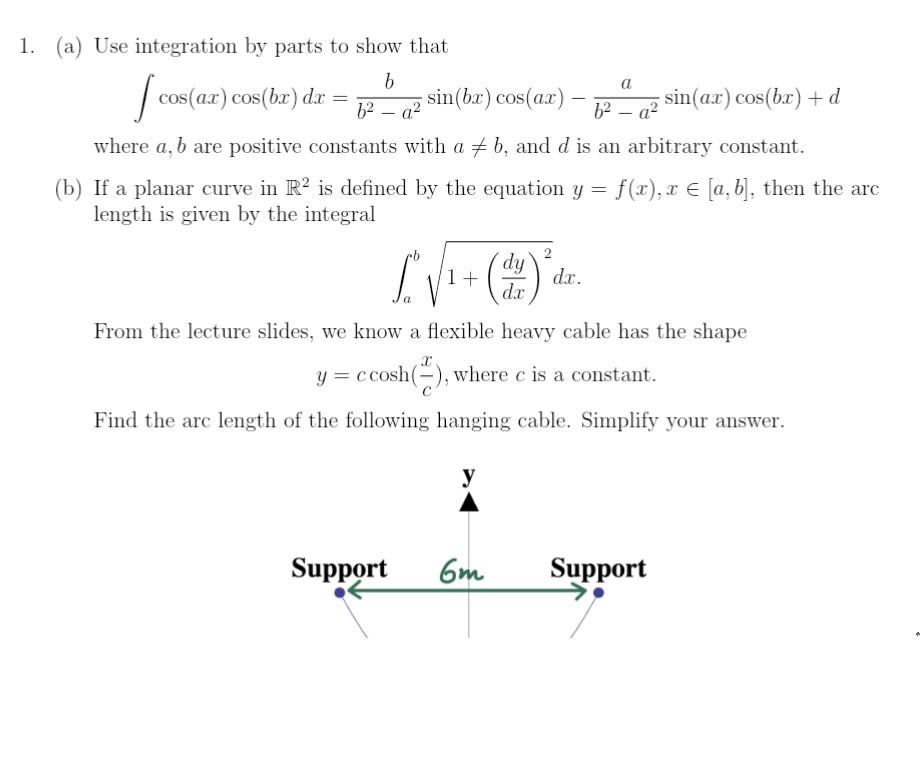Solved 1. (a) Use integration by parts to show that | Chegg.com