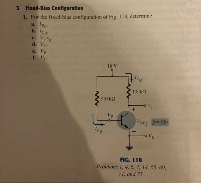 Solved 3 Fixed-Bias Configuration 1. For the fixed-bias | Chegg.com