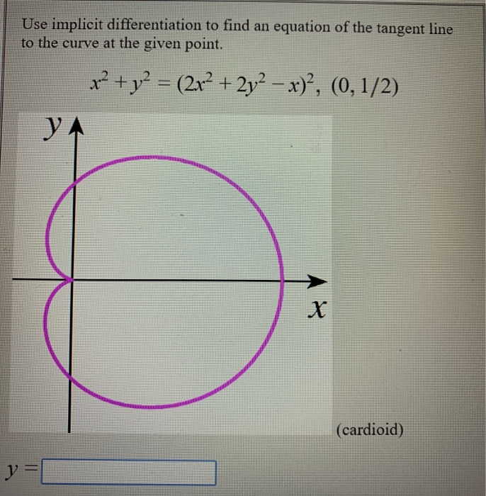 Solved Use implicit differentiation to find an equation of | Chegg.com