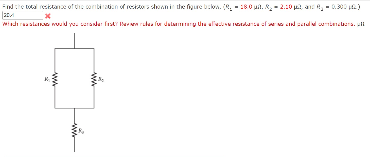 Solved Find the total resistance of the combination of | Chegg.com