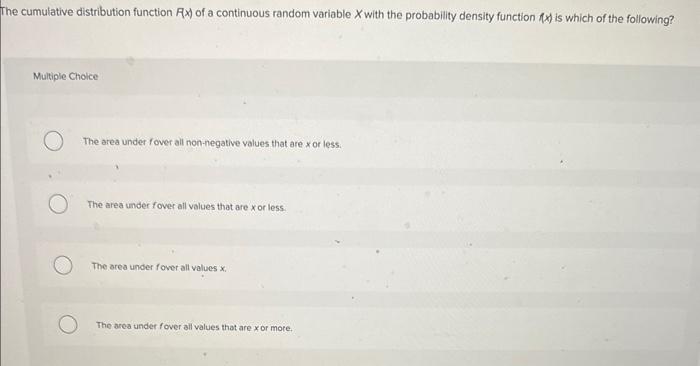 Solved E Cumulative Distribution Function R X Of A