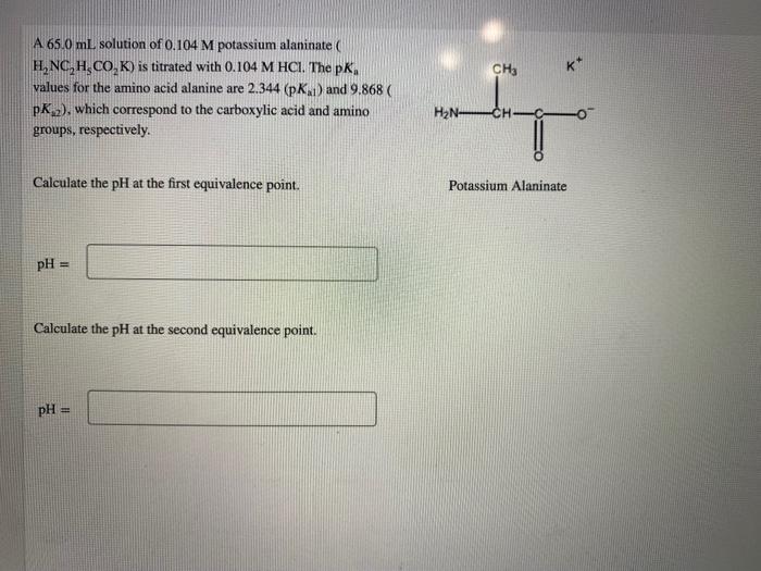 Solved CHE K* A 65.0 mL solution of 0.104 M potassium | Chegg.com