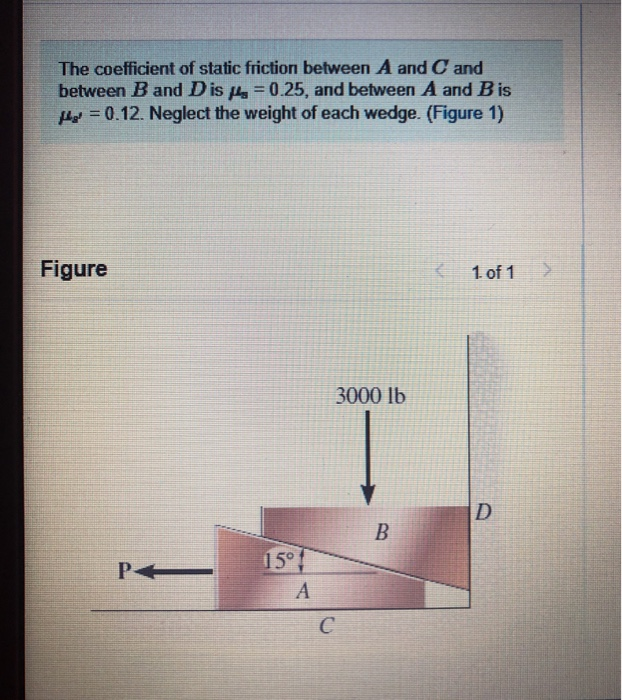 Solved The coefficient of static friction between A and C | Chegg.com