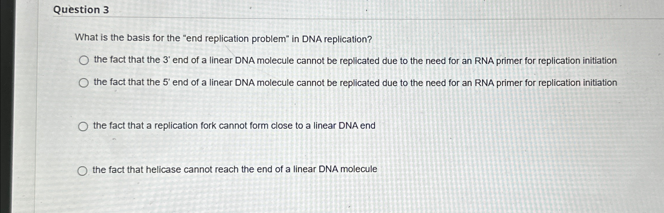 Solved Question 3What is the basis for the "end replication | Chegg.com