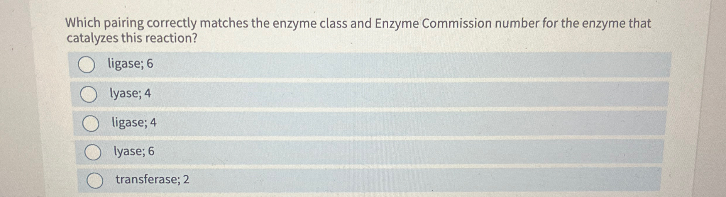 Solved Which pairing correctly matches the enzyme class and | Chegg.com