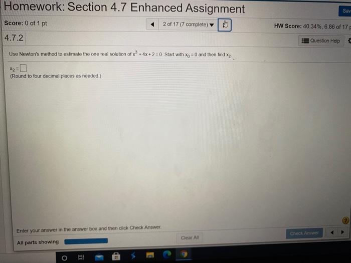 Solved Homework Section 4 7 Enhanced Assignment Score 0 Of