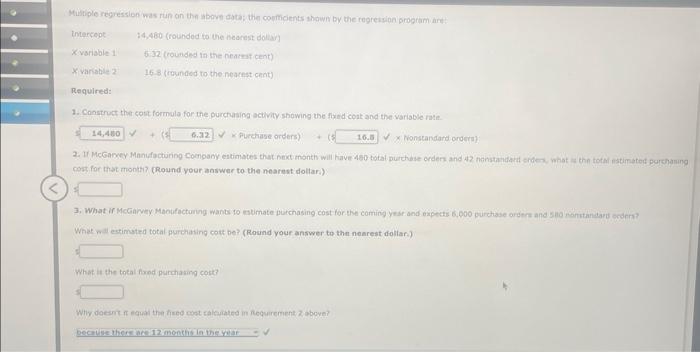 Using Multiple Regression Results to Construct and | Chegg.com