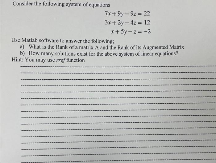 Solved Consider the following system of equations | Chegg.com