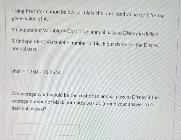 Solved Using the information below calculate the predicted | Chegg.com