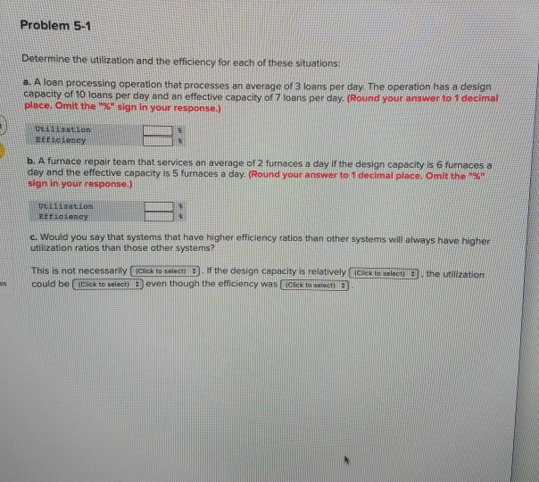 Solved Problem 5-1 Determine the utilization and the | Chegg.com