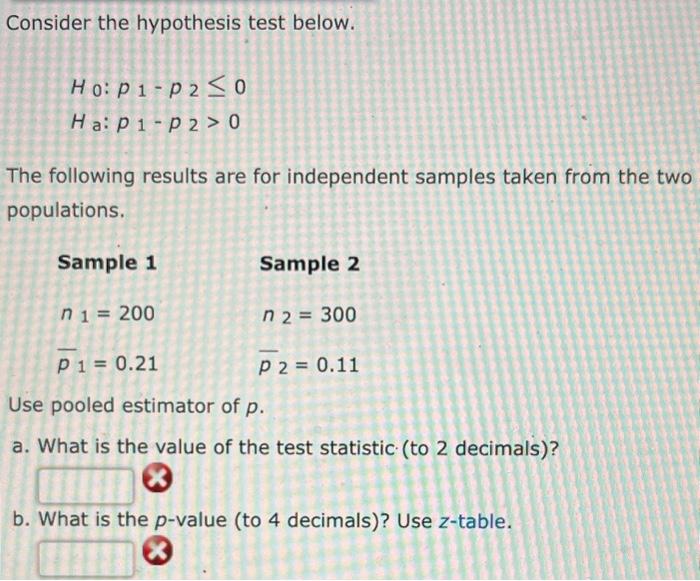 Solved Consider the hypothesis test below. | Chegg.com