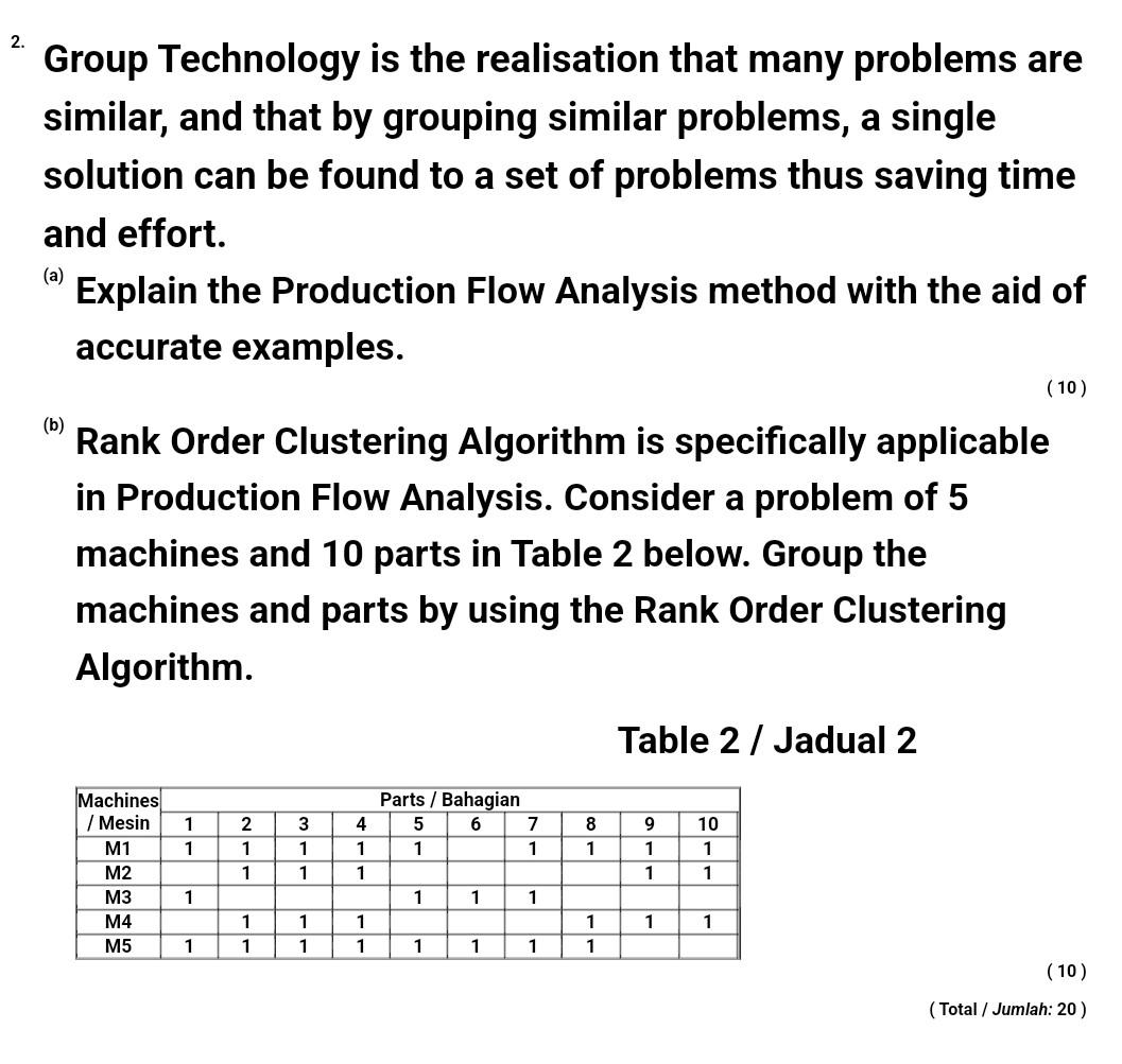 Solved Group Technology is the realisation that many | Chegg.com