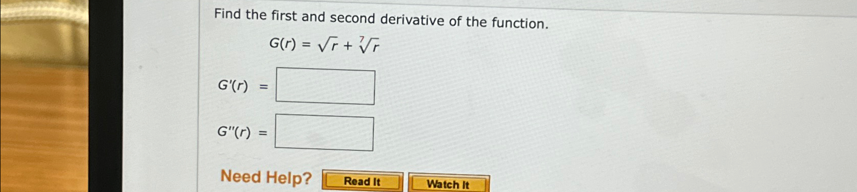 Solved Find the first and second derivative of the | Chegg.com