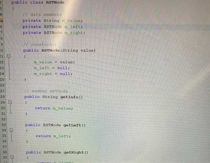 Solved Complete all methods for "BST". Do not touch | Chegg.com