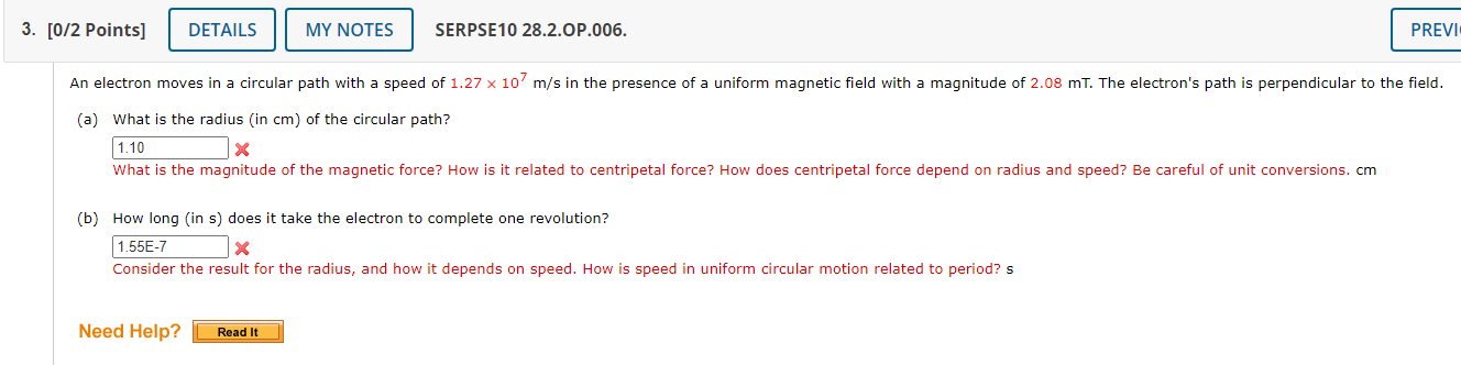 Solved An electron moves in a circular path with a speed of | Chegg.com