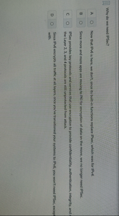 Solved Why do we need IPSec?A Now that IPv6 ﻿is here, we | Chegg.com