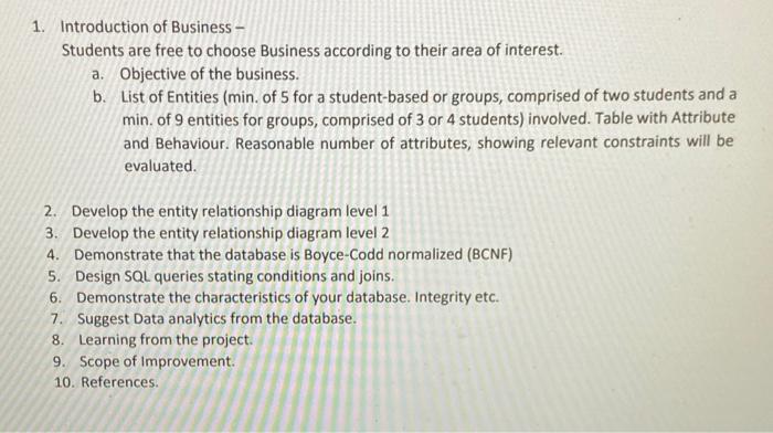 Solved 1. Introduction of Business - Students are free to | Chegg.com