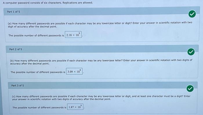 Solved d. A computer is generating passwords. The computer | Chegg.com