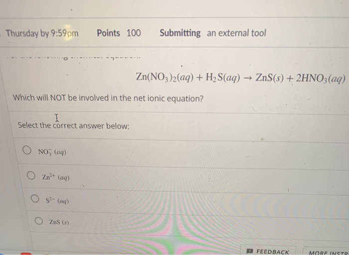 Solved Thursday by 9:59pm Points 100 Submitting an external | Chegg.com