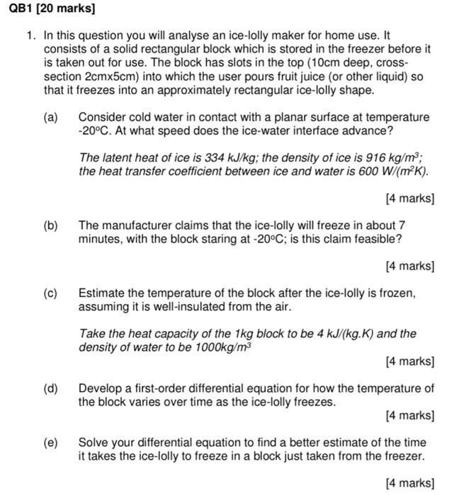 Solved QB1 [20 marks] 1. In this question you will analyse | Chegg.com
