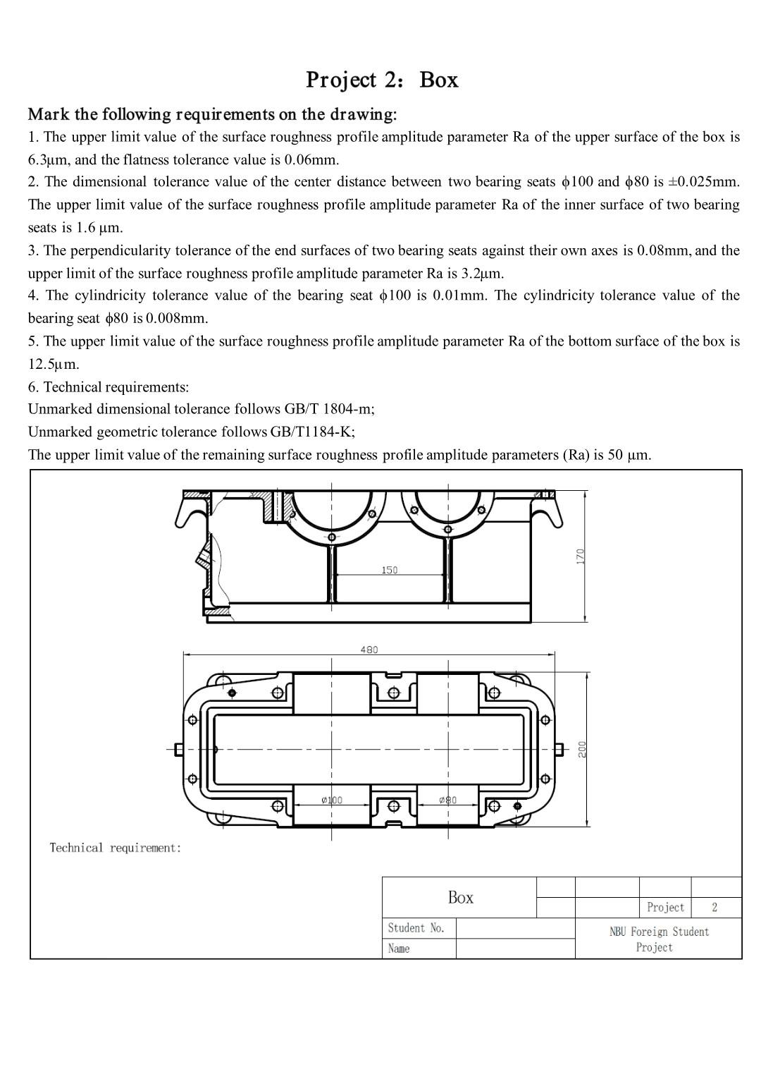 Solved Project 2: Box Mark the following requirements on the | Chegg.com