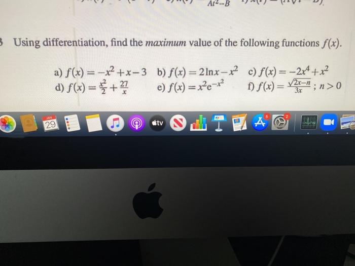 Solved AB Using differentiation, find the maximum value of | Chegg.com