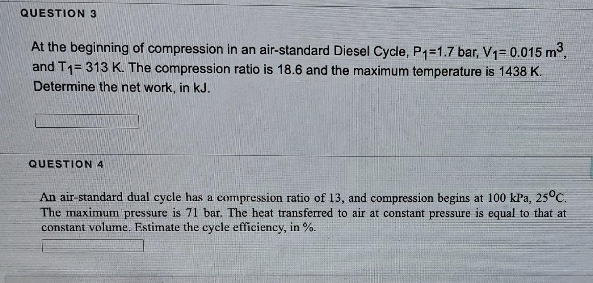 Solved At the beginning of compression in an air-standard | Chegg.com