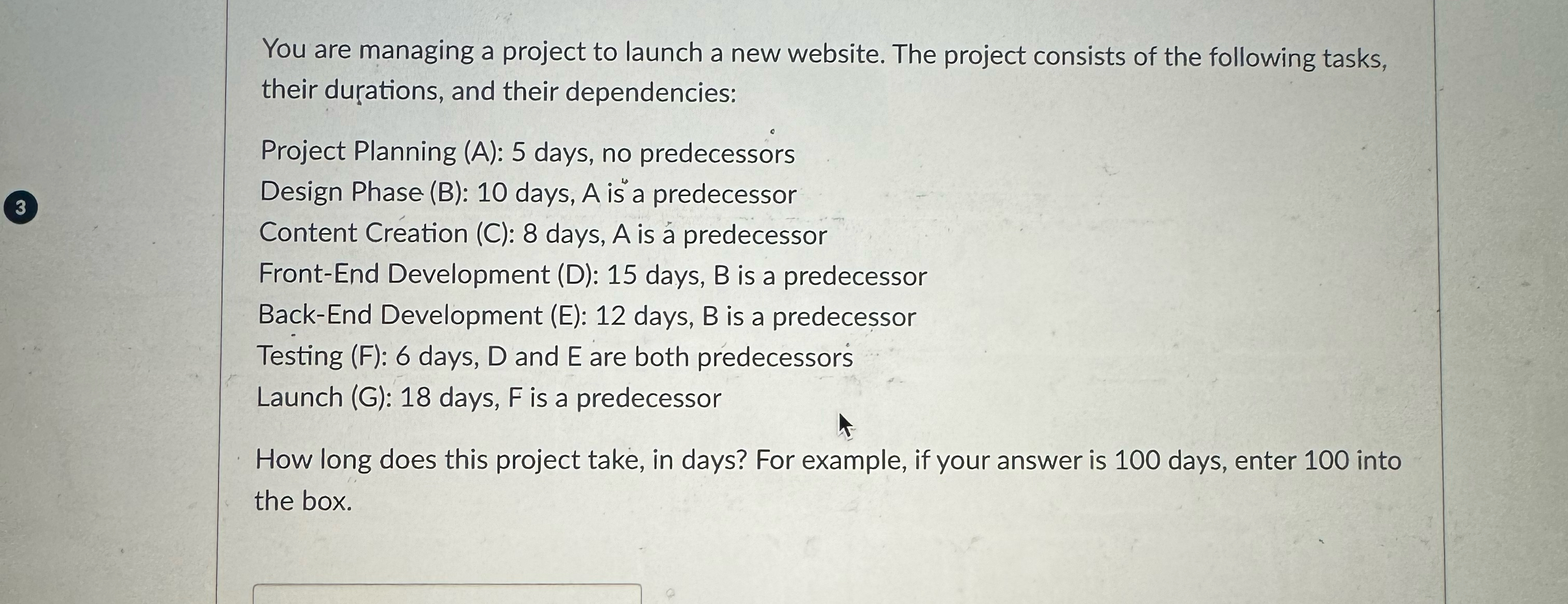 Solved You are managing a project to launch a new website. | Chegg.com