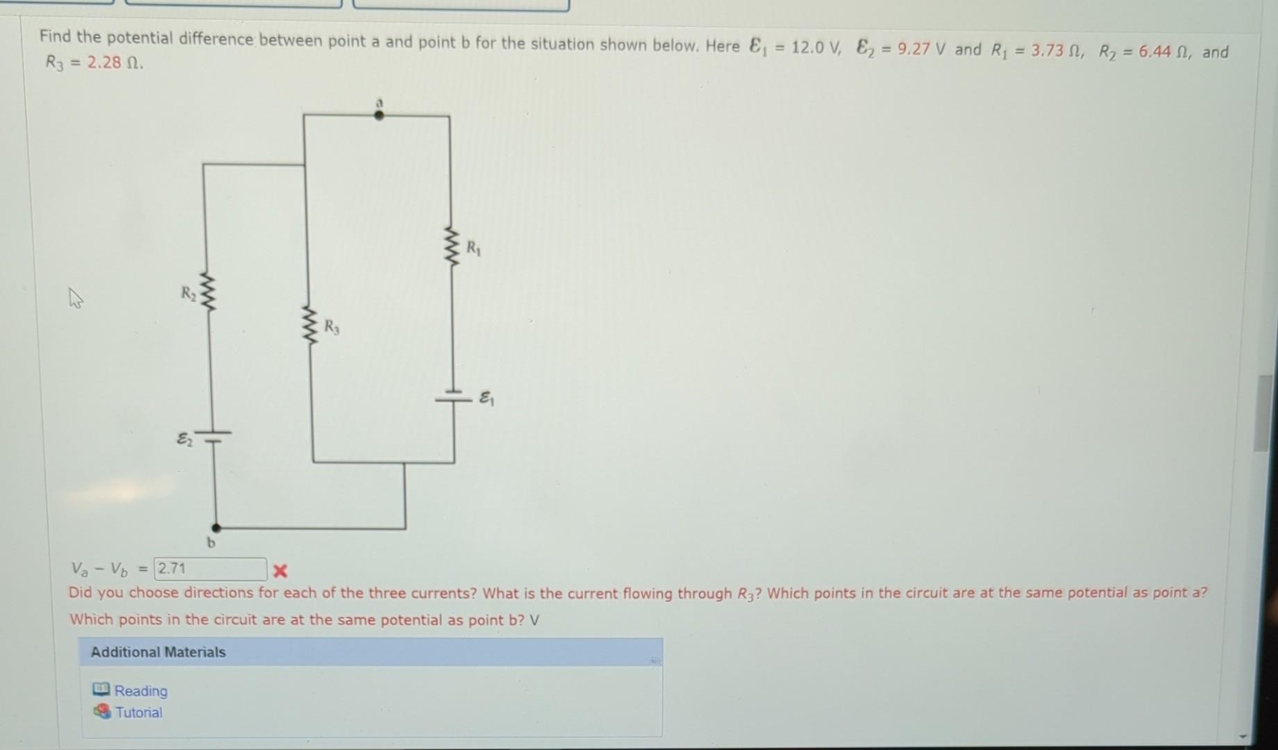 Solved Find the potential difference between point a and | Chegg.com