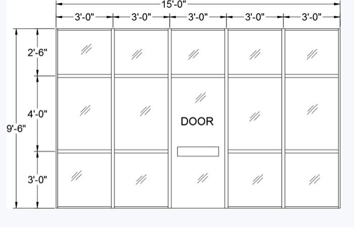 Solved For the storefront shown below: 1. Determine the | Chegg.com
