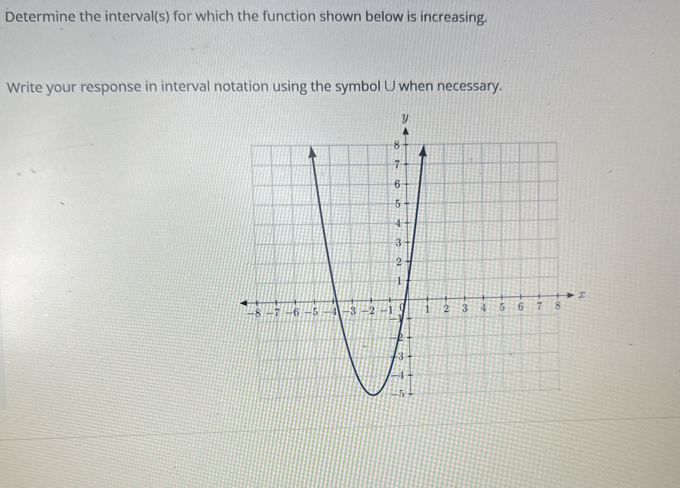 Solved Determine the interval(s) ﻿for which the function | Chegg.com