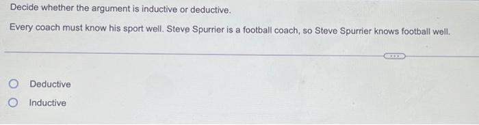 Solved Decide whether the argument is inductive or | Chegg.com